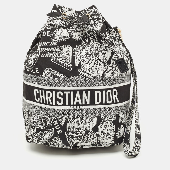 Dior | Bags | Dior Blackwhite Plan De Paris Nylon Travel Pouch | Poshmark
